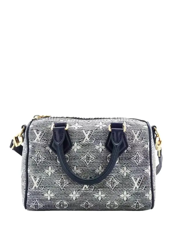 LOUIS VUITTON Speedy Bandouliere Monogram Jacquard Canvas 20 Satchel - Blue