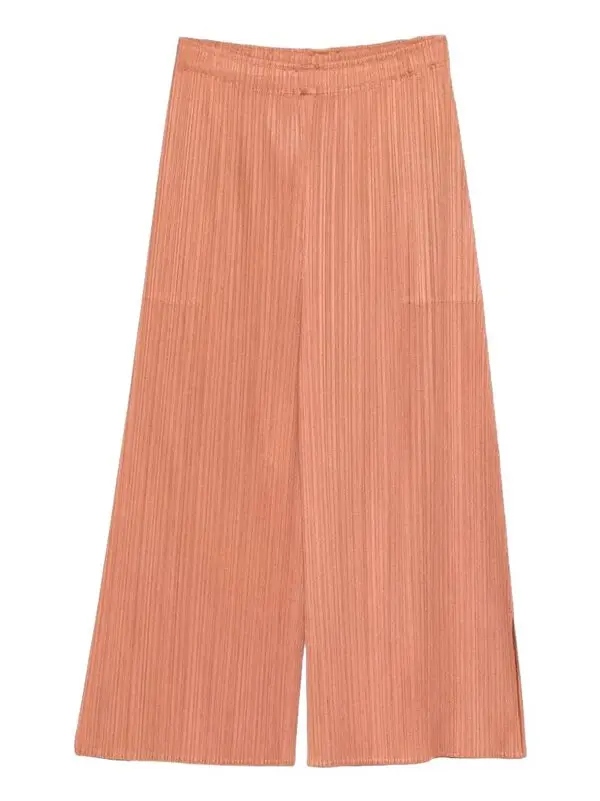 Issey Miyake Pleated Cropped Trousers - Brown