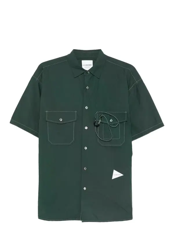 AND WANDER Multiple-pockets Shirt - Green