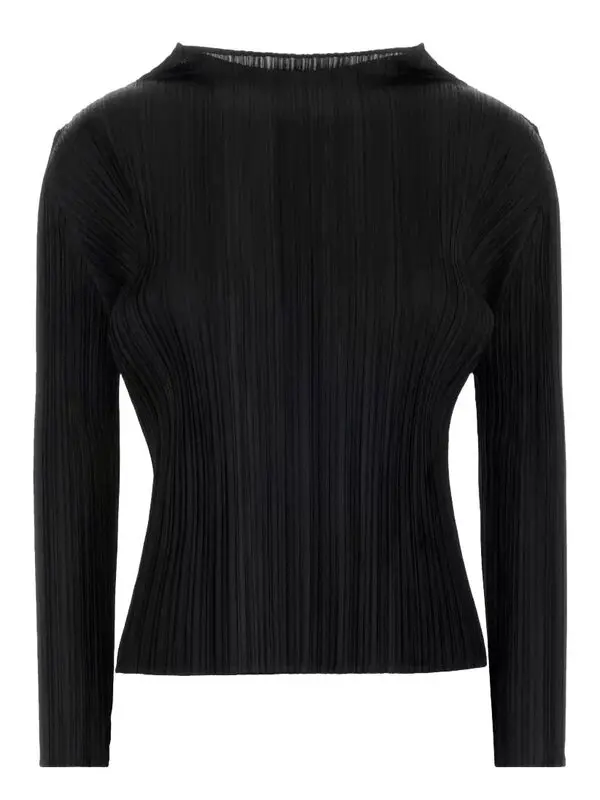 Issey Miyake Pleated Top - Black
