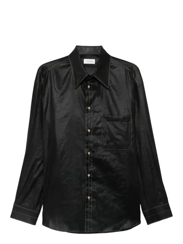 LEMAIRE Pocket Topstitching Shirt - Black