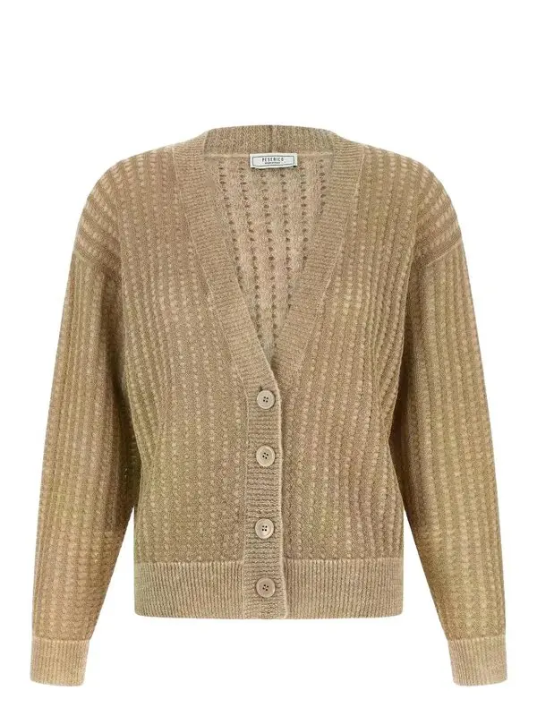 Peserico Waffle Lamé Cardigan - Neutrals