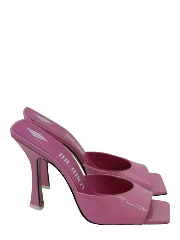 Attico Anais Square-toe Leather Sandals - Pink