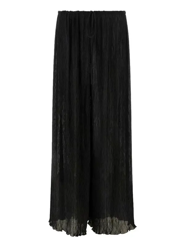 ALLIS BEACHWEAR Pleated Drawstring Trousers - Black