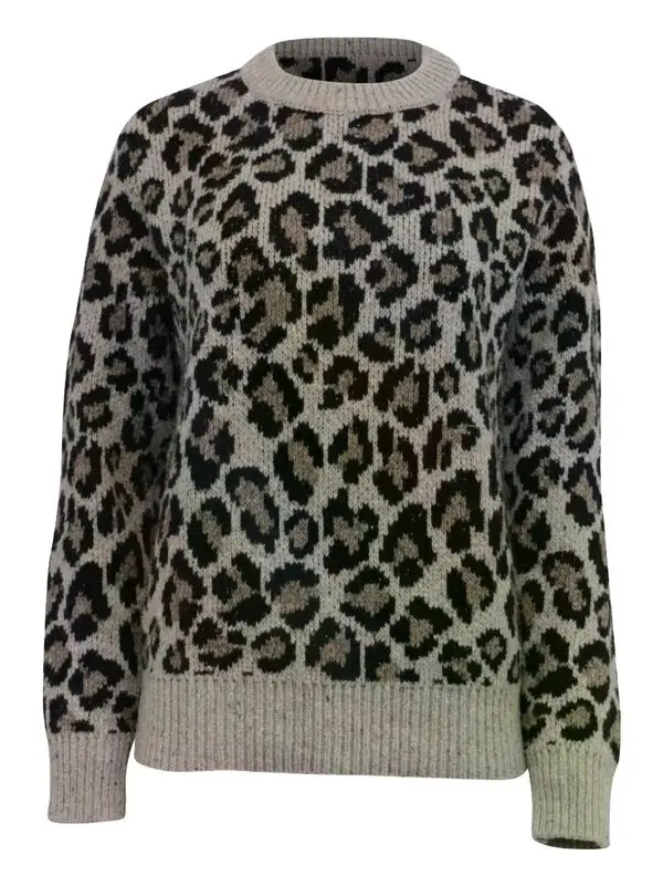 Alanui Animal Print Crewneck Sweater - Neutrals
