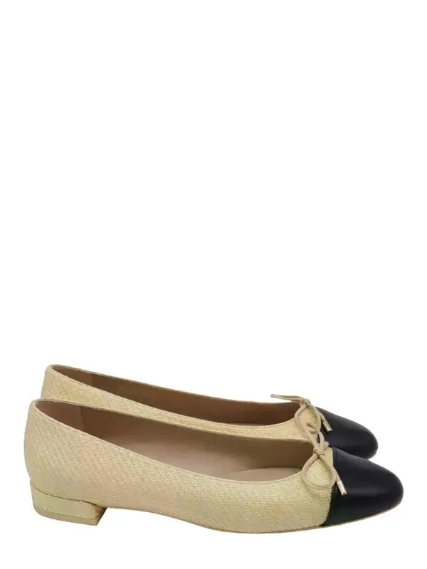 STUART WEITZMAN Raffia Bow Ballet Flats - Neutrals