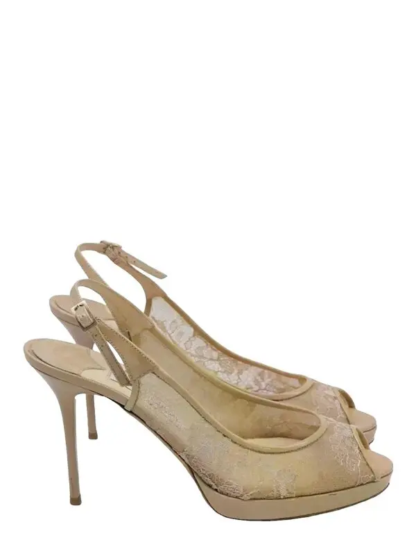 JIMMY CHOO Leather Slingback Pumps - Neutrals