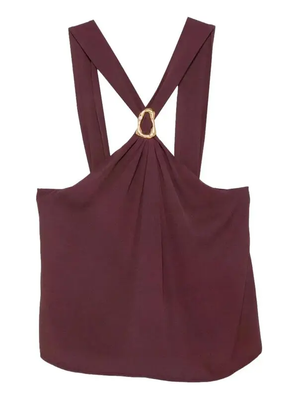 FORTE_FORTE Ring Strap Sleeveless Blouse - Purple