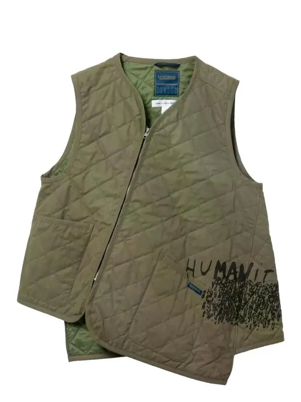 Comme Des Garçons Quilted Zip-up Gilet - Green