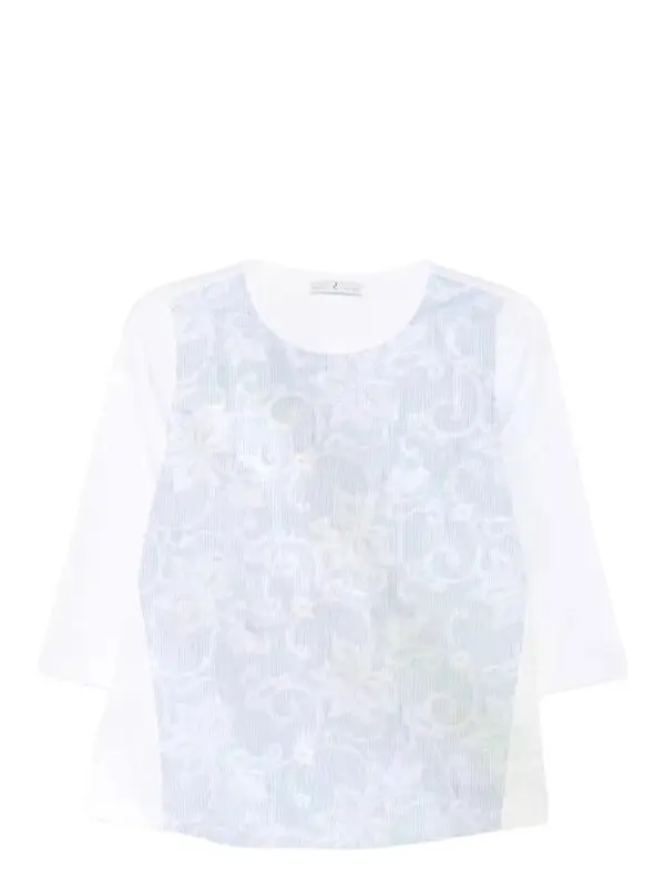 WHYCI Floral-embroidered T-shirt - White