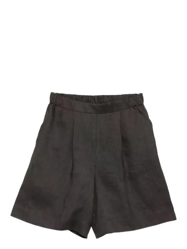 WHYCI Elasticated Waistband Shorts - Brown
