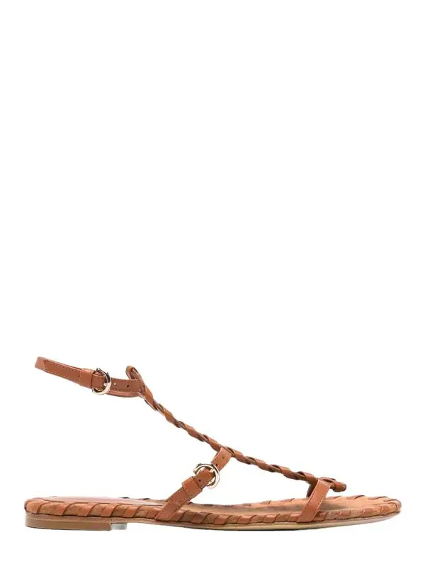 GIANVITO ROSSI Braided-trim Sandals - Brown