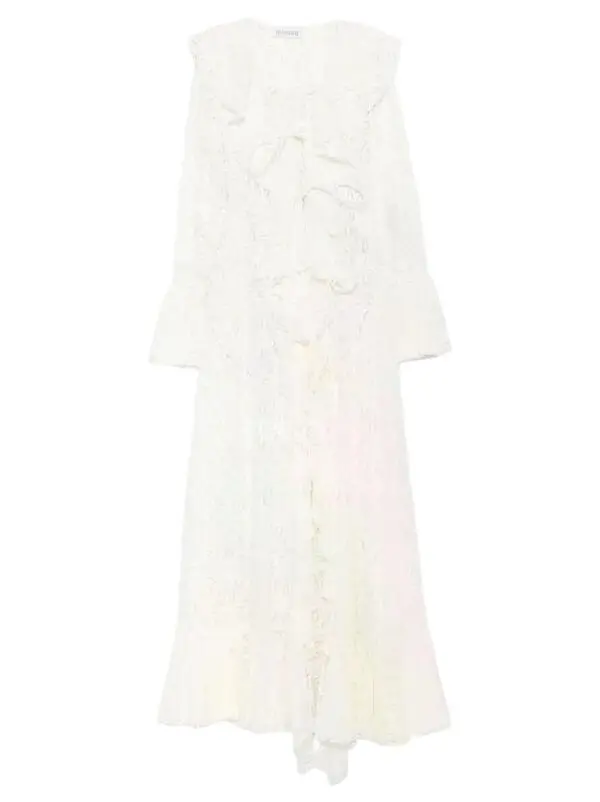LES FILLES D'EVA Flower Lace Asymmetric Dress - White