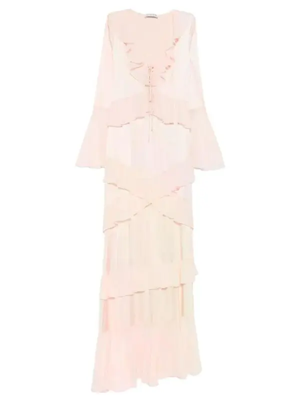 LES FILLES D'EVA Maxi Dress With Ruffled Details - Pink