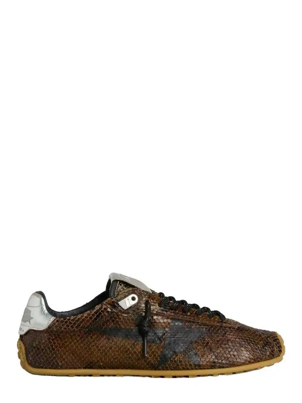 GOLDEN GOOSE Marathon Speed Printed Leather Sneakers - Brown