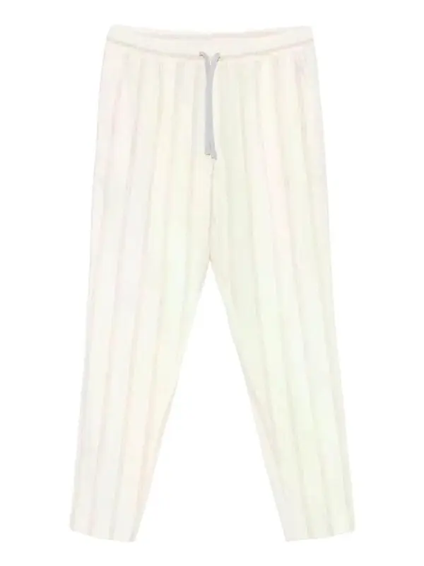 Fedeli Striped Drawstring Trousers - Neutrals