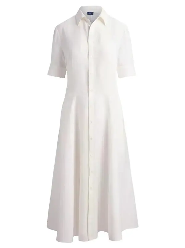Polo Ralph Lauren Button-down Linen Maxi Dress - White