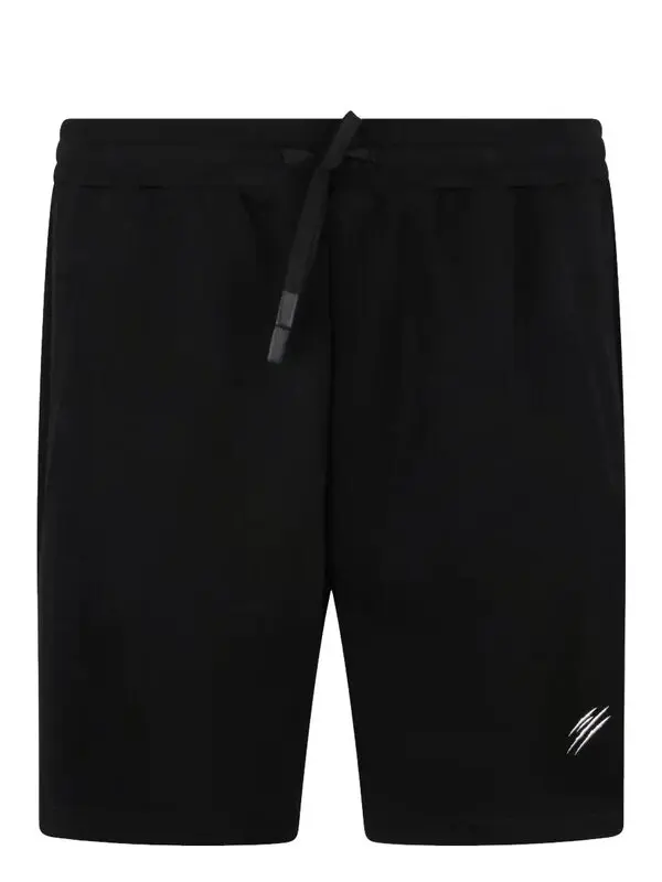 PLEIN SPORT Elasticated Chrome Scratch Shorts - Black