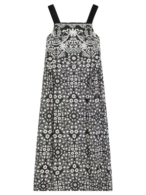 Max Mara Floral Print Maxi Dress - Black