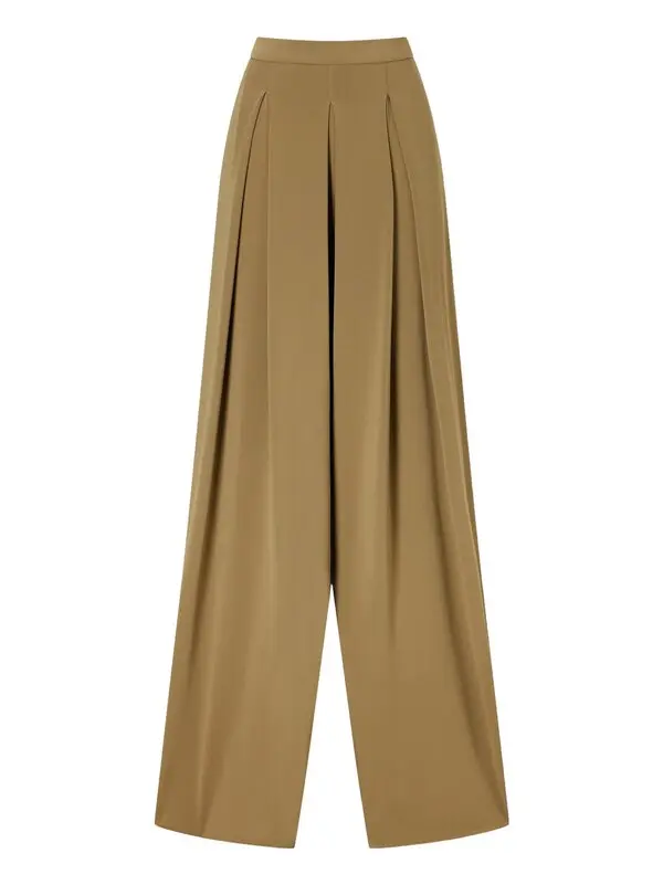 Max Mara Pleated Wide-leg Trousers - Brown