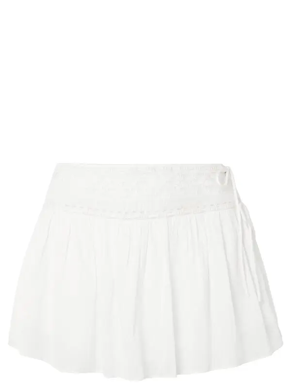 Posse Danielle Lace-trimmed Cotton Skort - White