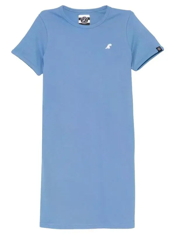 AGNES B. Dinosaur Pique Dress - Blue