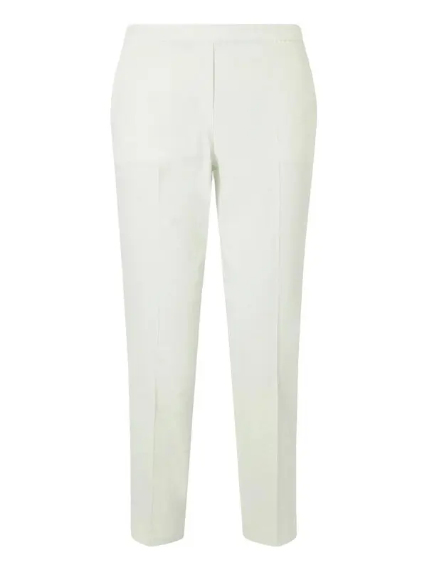 Theory Treeca Linen-blend Straight-leg Pants - Green