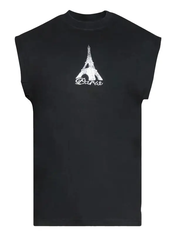 Vetements Crystal Paris Sleeveless T-shirt - Black