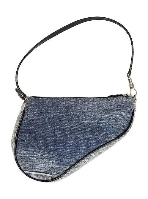 FWRD RENEW Dior Denim Saddle Bag - Grey