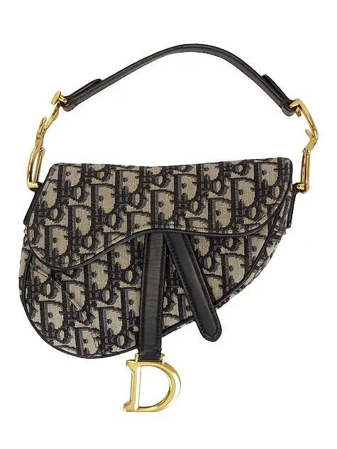 FWRD RENEW Dior Trotter Oblique Saddle Bag - Blue