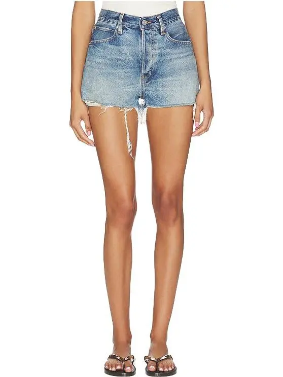 FRAME The Dare Denim Shorts - Blue