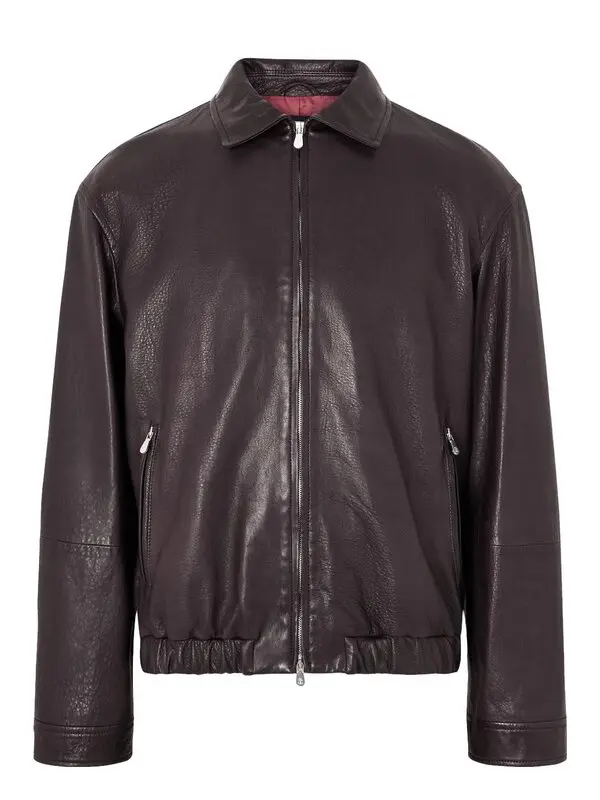 Brunello Cucinelli Leather Jacket - Brown