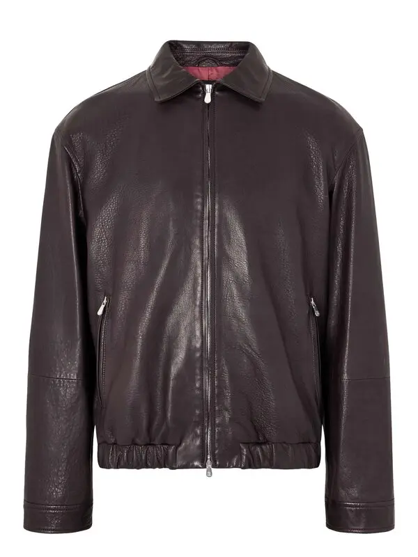 Brunello Cucinelli Leather Jacket - Dark Brown