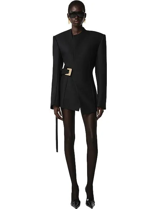 Revolve Sonya Jacket With Gold Buckle Detail - Black