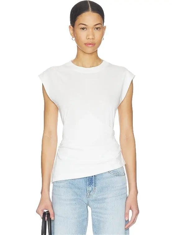 PISTOLA Nya Draped Tee Shirt - White