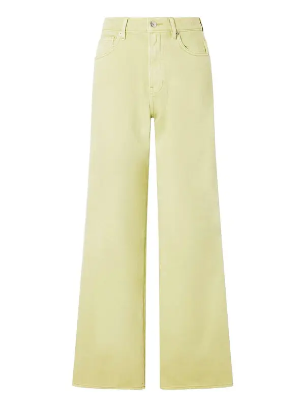 Veronica Beard Kasey Mid-rise Wide-leg Jeans - Light Green