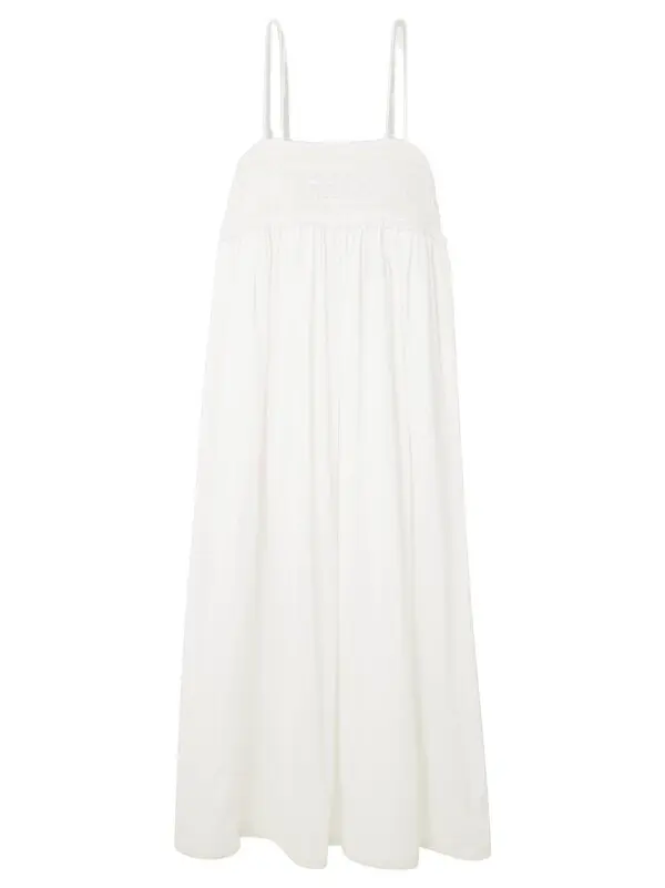 Posse Danielle Lace-trimmed Cotton Midi Dress - White