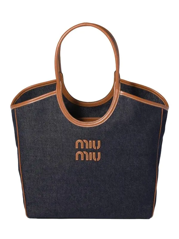 Miu Miu Ivy Denim Bag - Blue/brandy