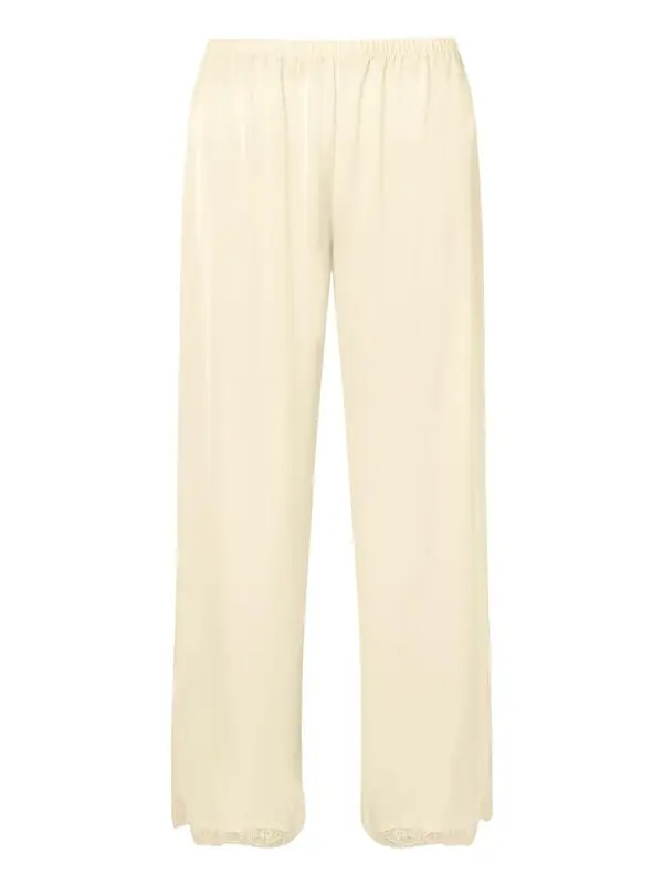Faithfull The Brand Adnina Lace-trimmed Wide-leg Pants - Yellow