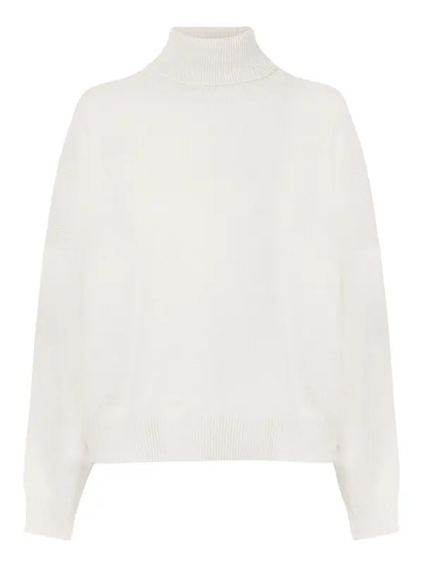 Brunello Cucinelli Cashmere Turtleneck Sweater - White