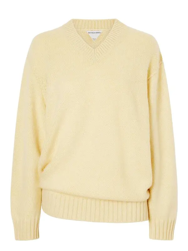 Bottega Veneta Cashmere V-neck Sweater - Yellow