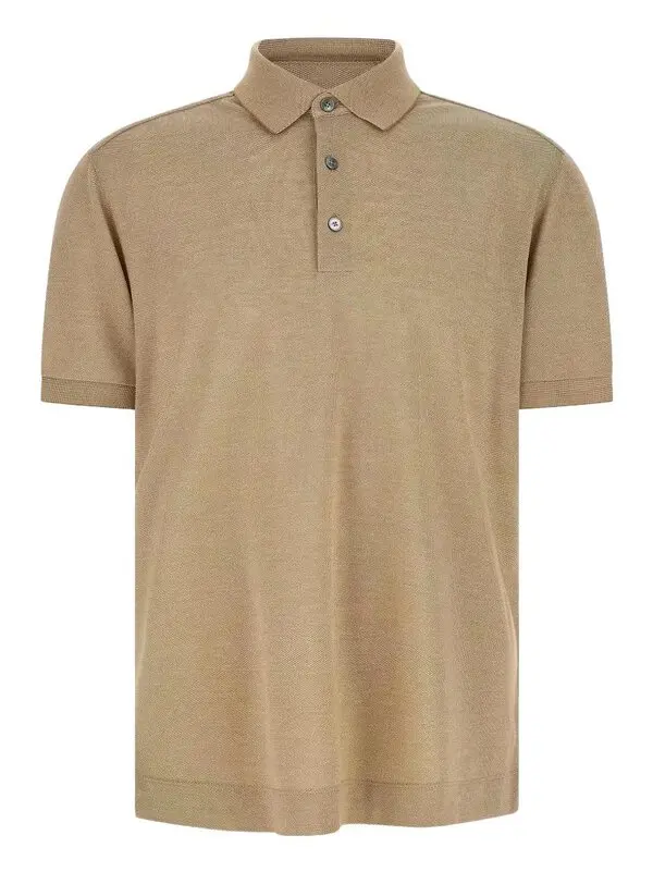 Zegna Piqué Short-sleeve Polo Shirt - Neutrals