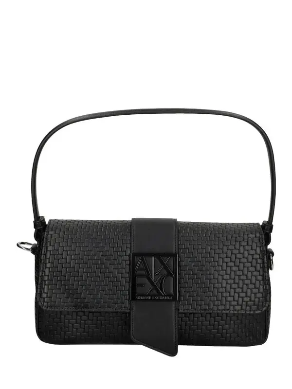 Armani Exchange Woven Logo Tote - Black