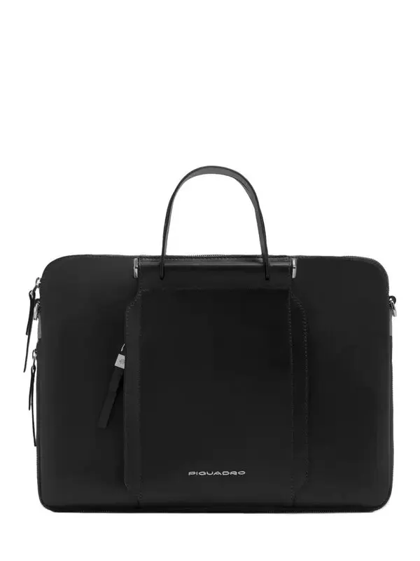 PIQUADRO Leather Laptop Bag - Black