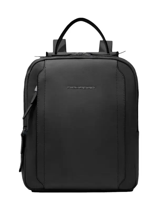 PIQUADRO Leather Backpack - Black