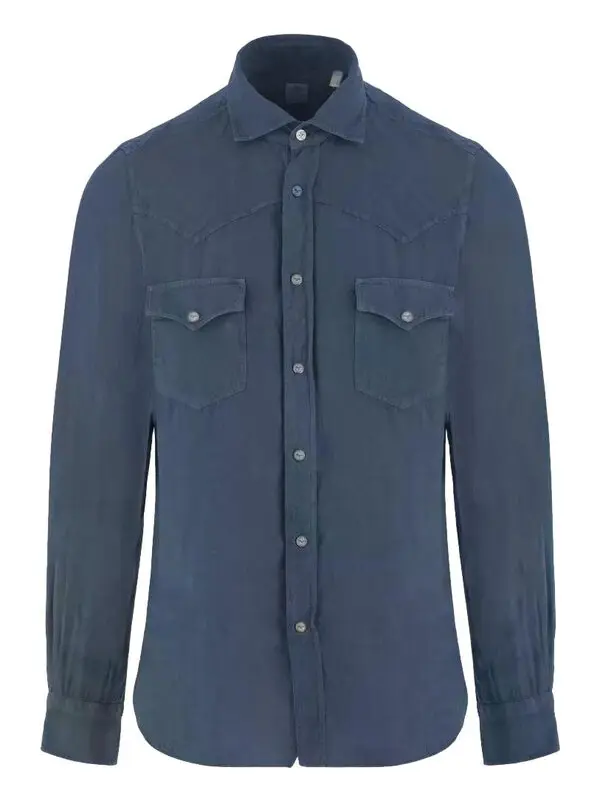 FINAMORE 1925 Buttoned Shirt - Blue