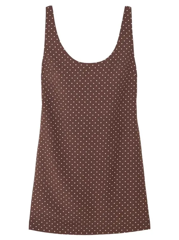 Posse Evie Polka-dot Tencel™ Lyocell Mini Dress - Brown
