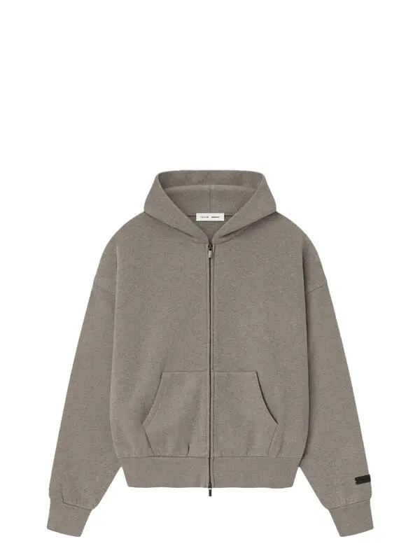 Fear Of God Classic Fit Fleece Zip-up Hoodie - Brown