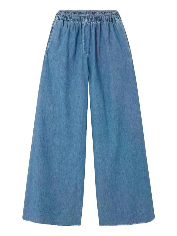 American Vintage Elasticated Waist Wide Leg Jeans - Blue