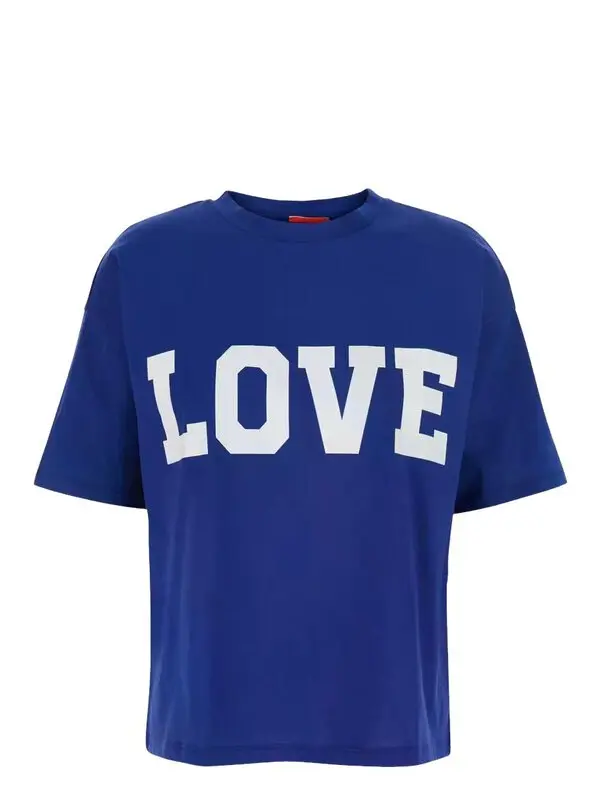 MERCI Graphic-detail Cotton T-shirt - Blue